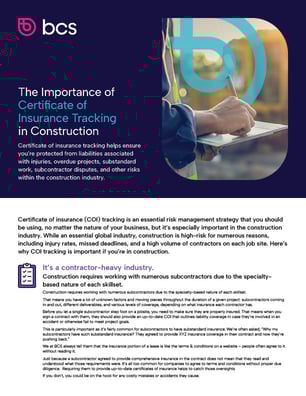 Free Downloads on COI Tracking for Business | BCS